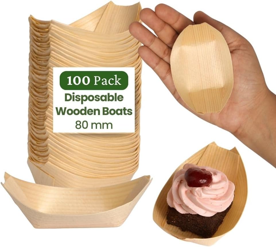 Dtocs Disposable Wooden Boat Plates 50 Pcs – DTOCS
